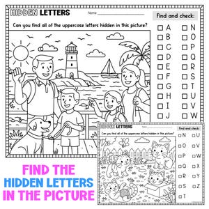 Alphabet Hidden Letters Pictures | Letter Recognition Alphabet Review ...