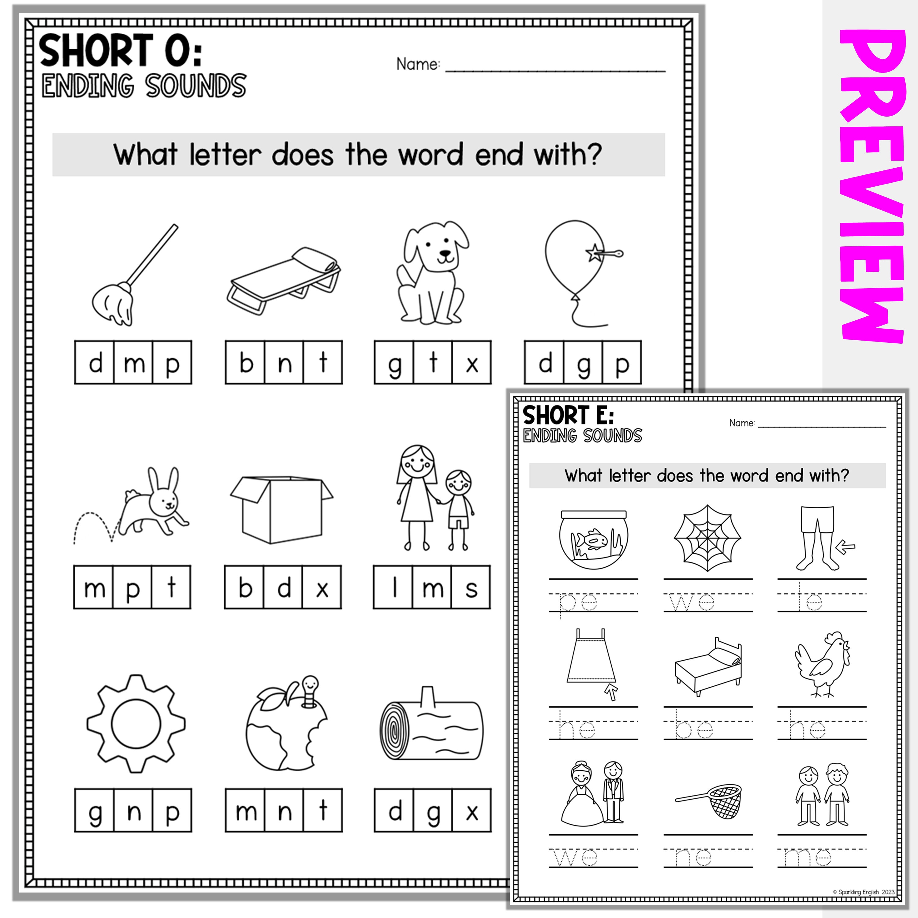 CVC Words Ending Sounds Worksheets - Review CVC Words Worksheets ...