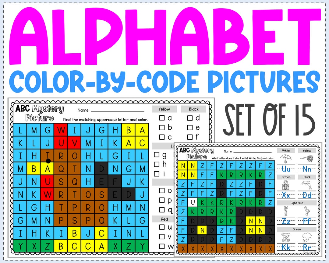 Alphabet Mystery Pictures Alphabet Review Worksheets Fun - Etsy