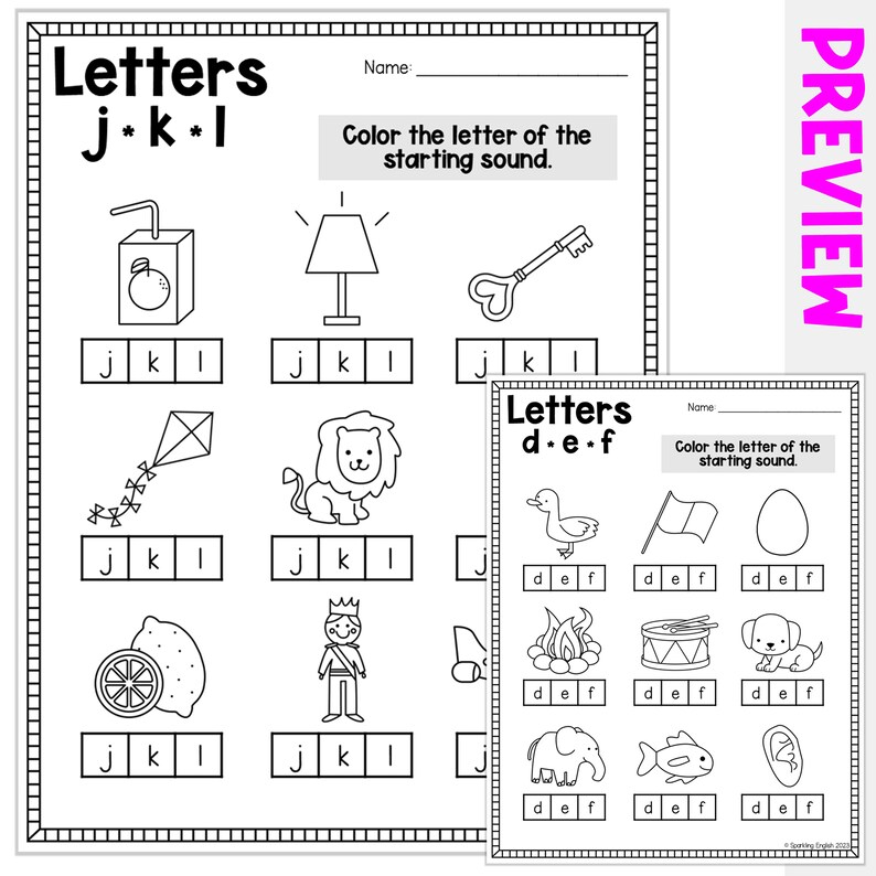 Alphabet Beginning Sounds Worksheets | Alphabet Review | Preschool and ...