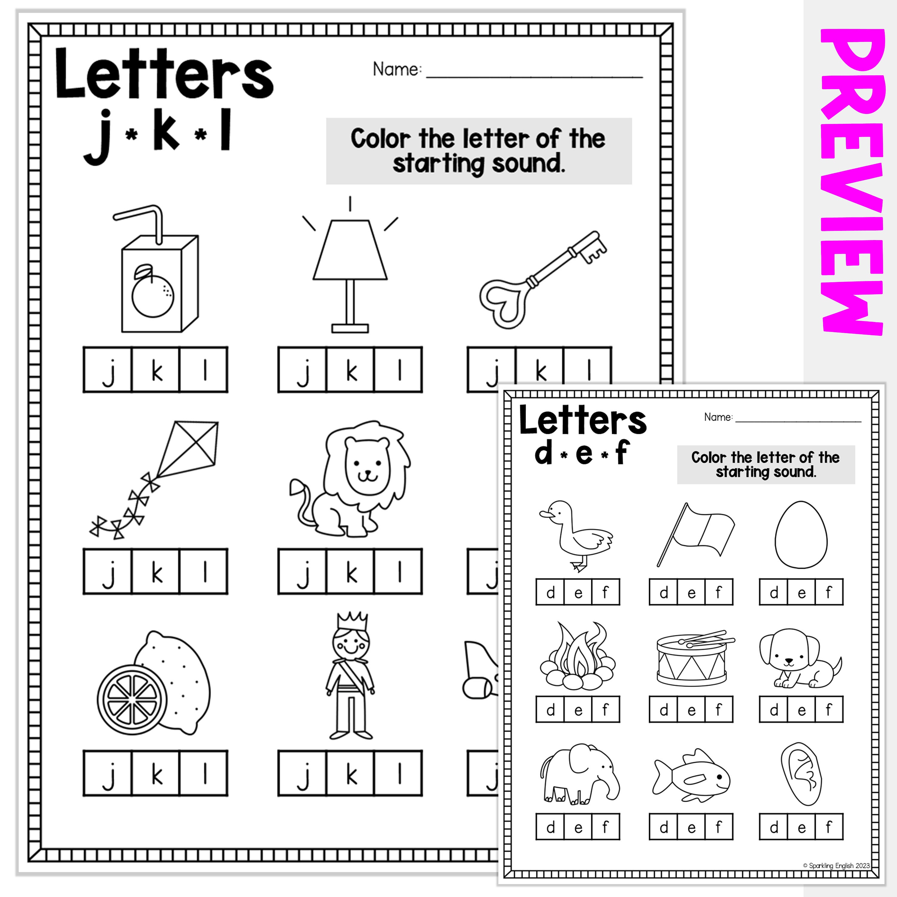 Alphabet Beginning Sounds Worksheets | Alphabet Review | Preschool and ...