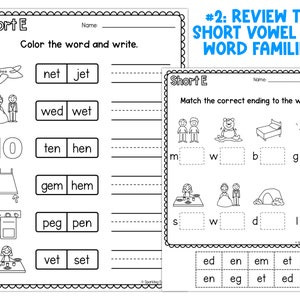 CVC Words Review Bundle CVC Word Families Phonics - Etsy