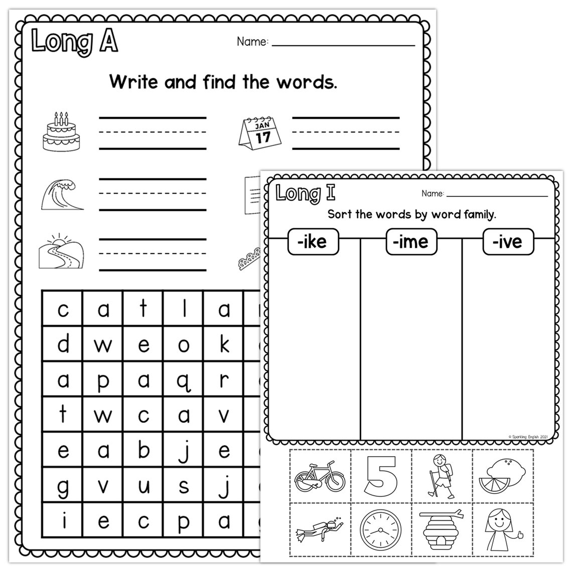 Cvce Word Families BUNDLE | Practice and Review Long Vowels | Long ...