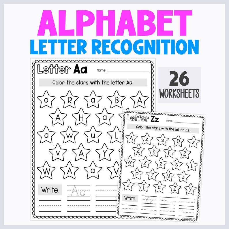 Letter Recognition Worksheets | Alphabet Uppercase and Lowercase ...