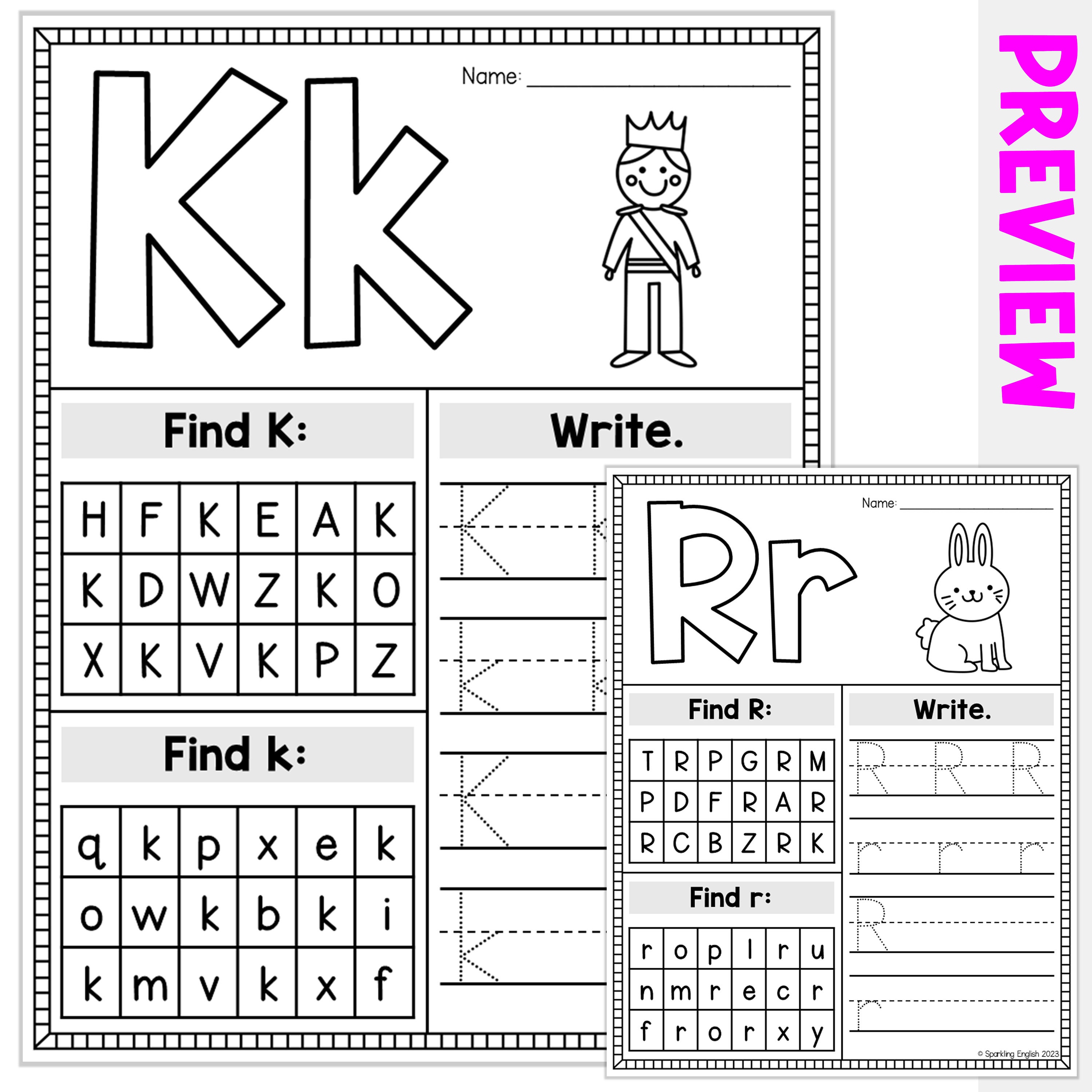 Letter Recognition and Handwriting Worksheets | Alphabet Review ...