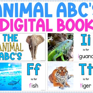 The Animal Abc's Digital Book Powerpoint and Google - Etsy