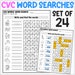 CVC Word Searches | Fun CVC Word Families Review Activity ...