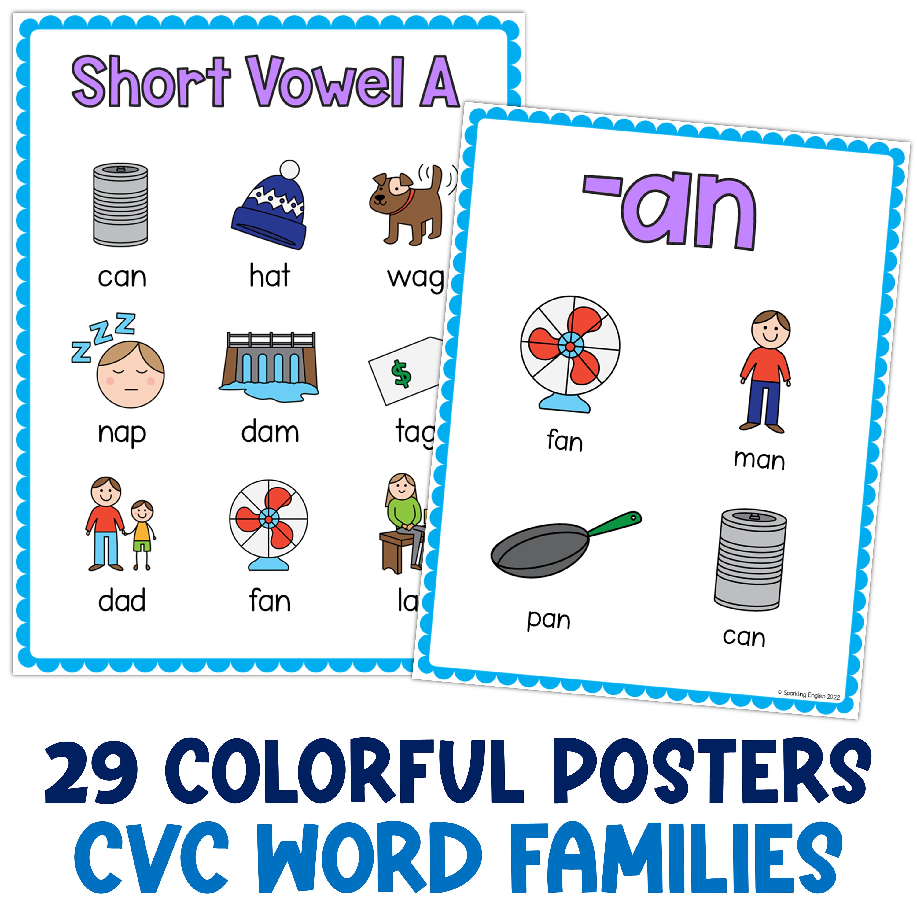 CVC Words Posters - Phonics Book or Bulletin Board - CVC Words ...