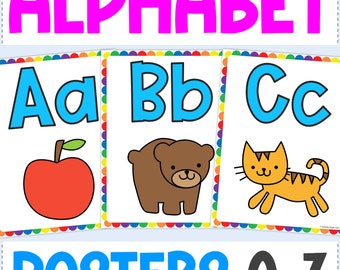 Alphabet Word Wall | Learn Words for Each Letter | Bright Rainbow ...