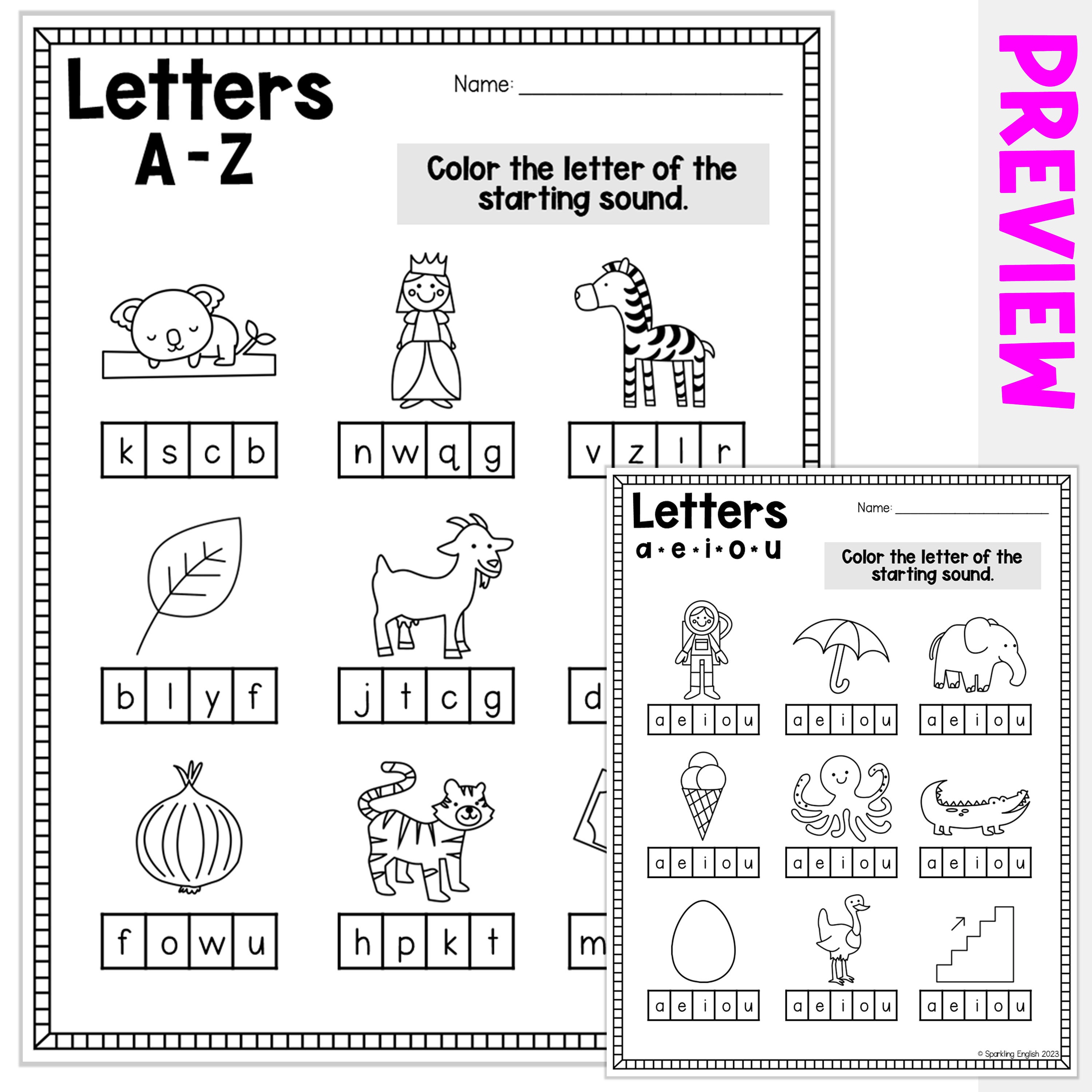 Alphabet Beginning Sounds Worksheets | Alphabet Review | Preschool and ...