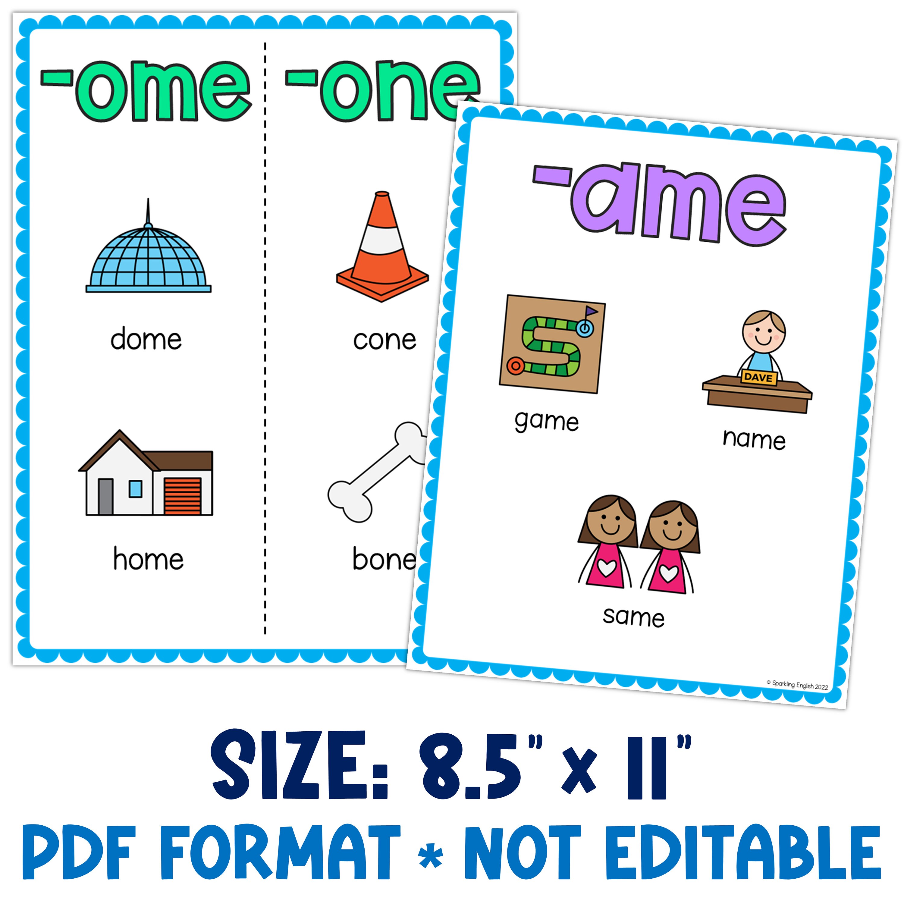 Cvce Words Posters - Phonics Book or Bulletin Board - Cvce Words Long ...