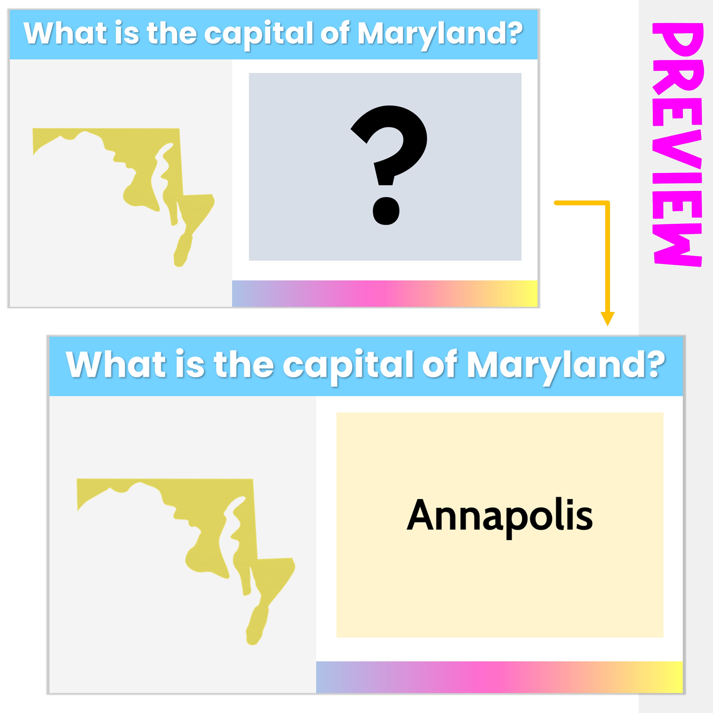US State Capital Quiz #2 - Interactive US Geography Game - Also Use as ...