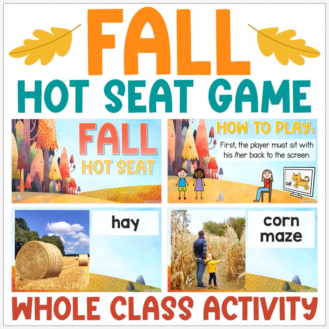 Fall Hot Seat Guessing Game | Whole Class Fun Friday Brain Break | Fun ...