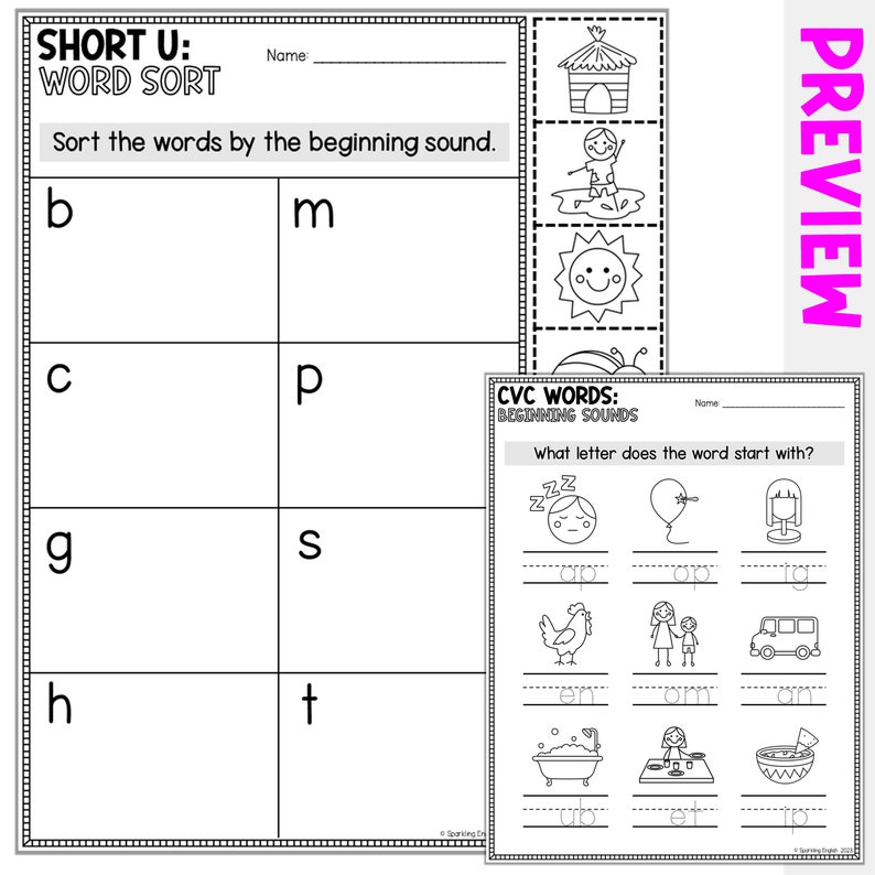 CVC Words Beginning Sounds Worksheets - Review CVC Words Worksheets ...