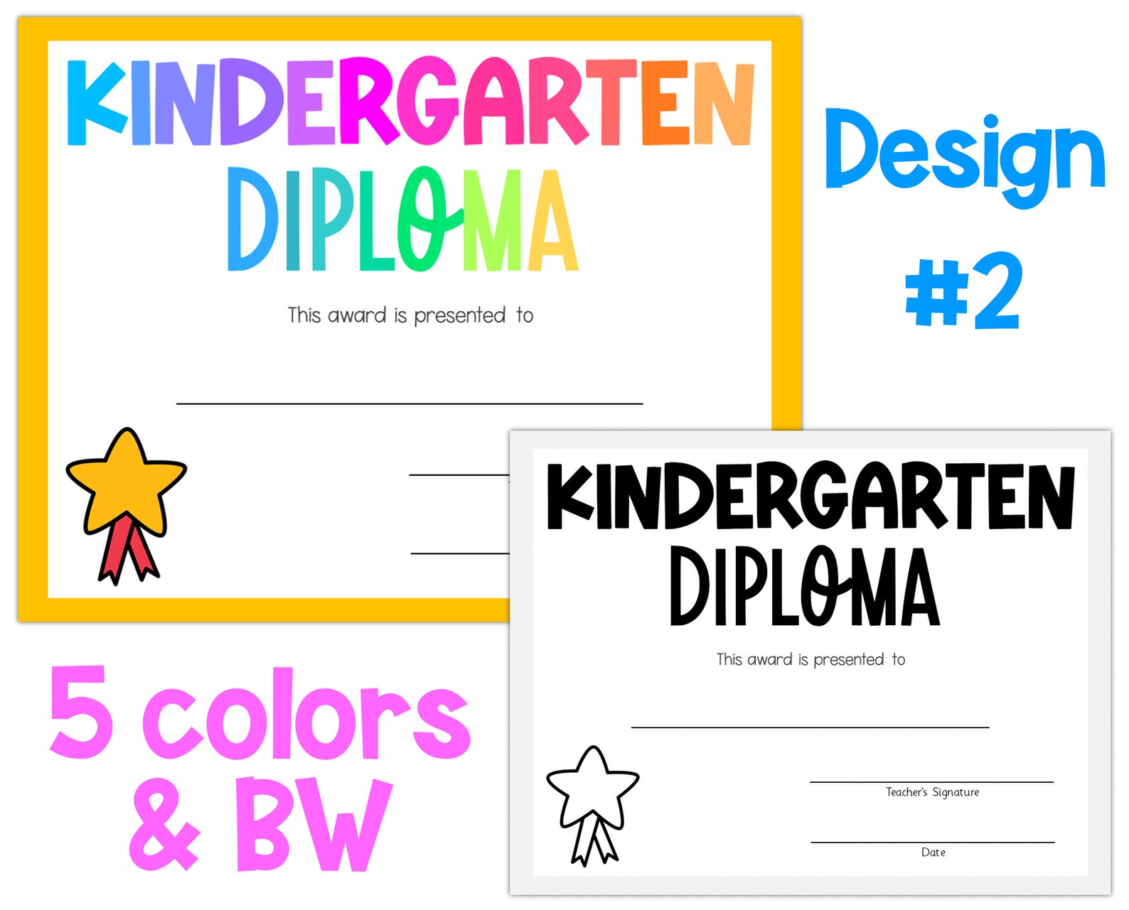 Kindergarten Diploma End of the Year Award for Kindergarten - Etsy