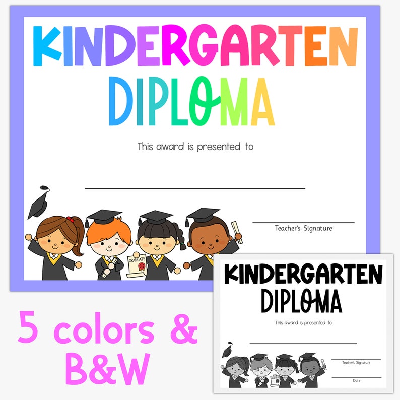 Kindergarten Diploma - End of the Year Award for Kindergarten ...