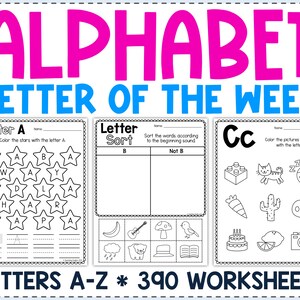 Letter of the Week A to Z Alphabet Curriculum for Pre-k and - Etsy