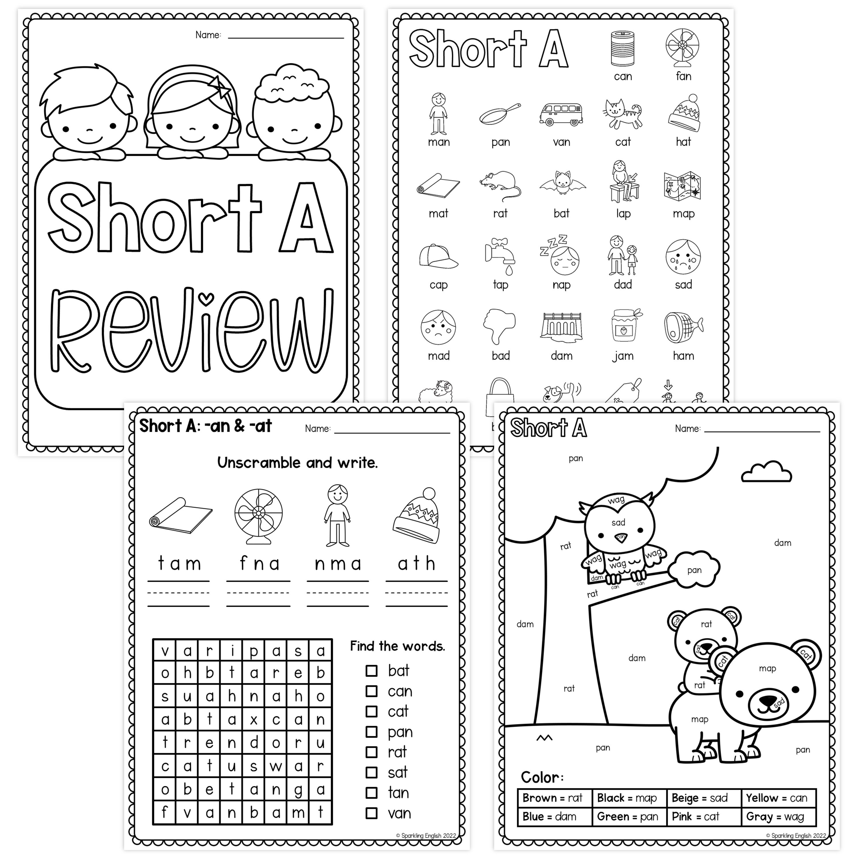 CVC Words Review Bundle CVC Word Families Phonics - Etsy Singapore