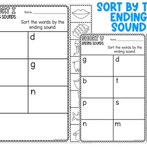 CVC Words Ending Sounds Worksheets Review CVC Words - Etsy