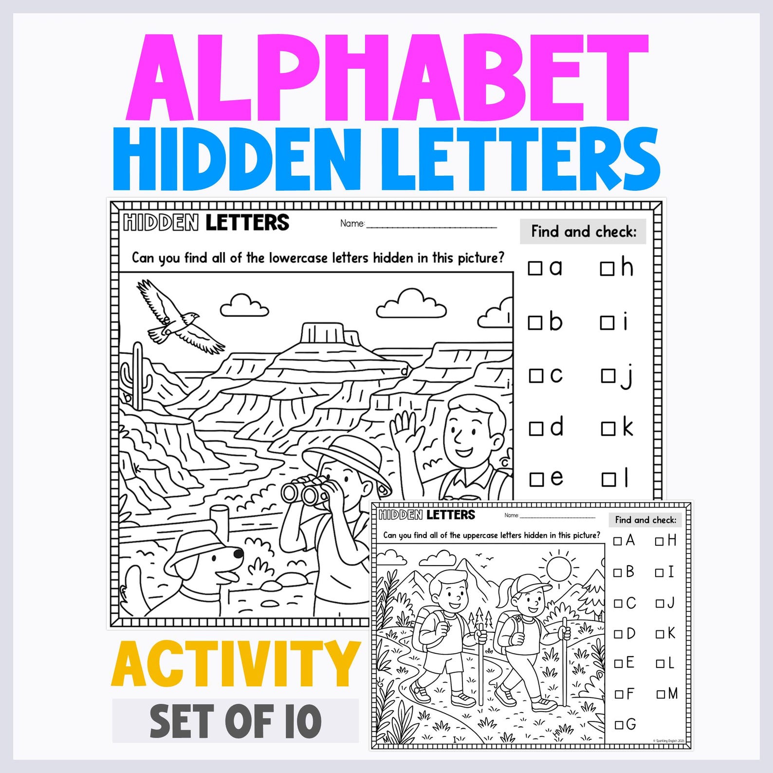 Alphabet Hidden Letters Pictures | Letter Recognition Alphabet Review ...