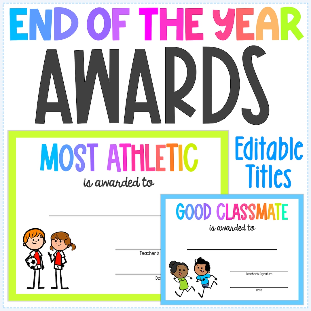 End of the Year Student Awards | Class Superlatives | Editable Titles ...