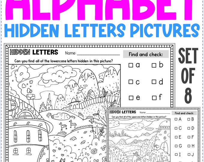 Alphabet Hidden Letters Pictures | Letter Recognition Alphabet Review ...
