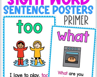 Sight Word Sentence Posters - Pre-primer - Sight Word Sentence ...
