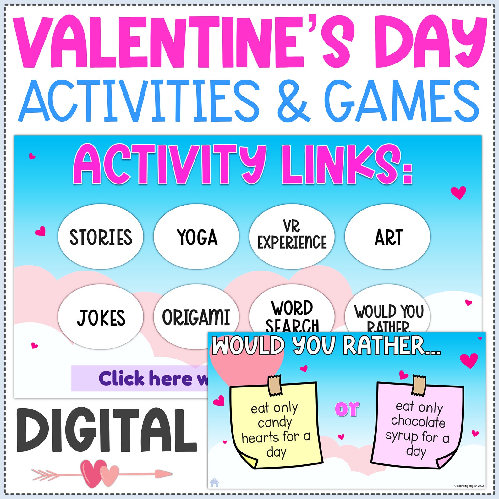 Virtual Valentine's Day Activities | Virtual Valentine's Day Party - Etsy