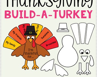 Thanksgiving Turkey Craft Printable | What I Am Thankful for Writing ...