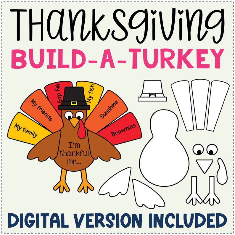 Thanksgiving Turkey Craft Printable | What I Am Thankful for Writing ...