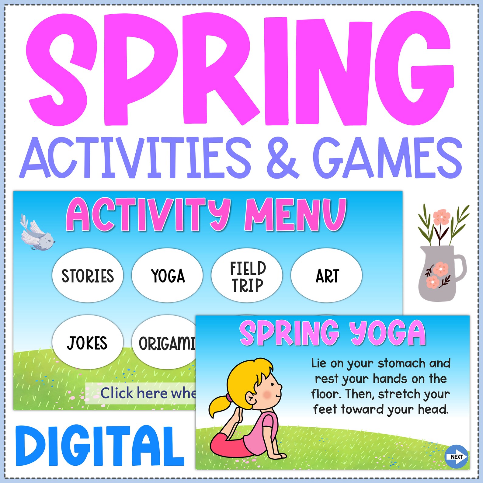 Virtual Spring Activities Virtual Spring Party for Kids Digital Spring ...