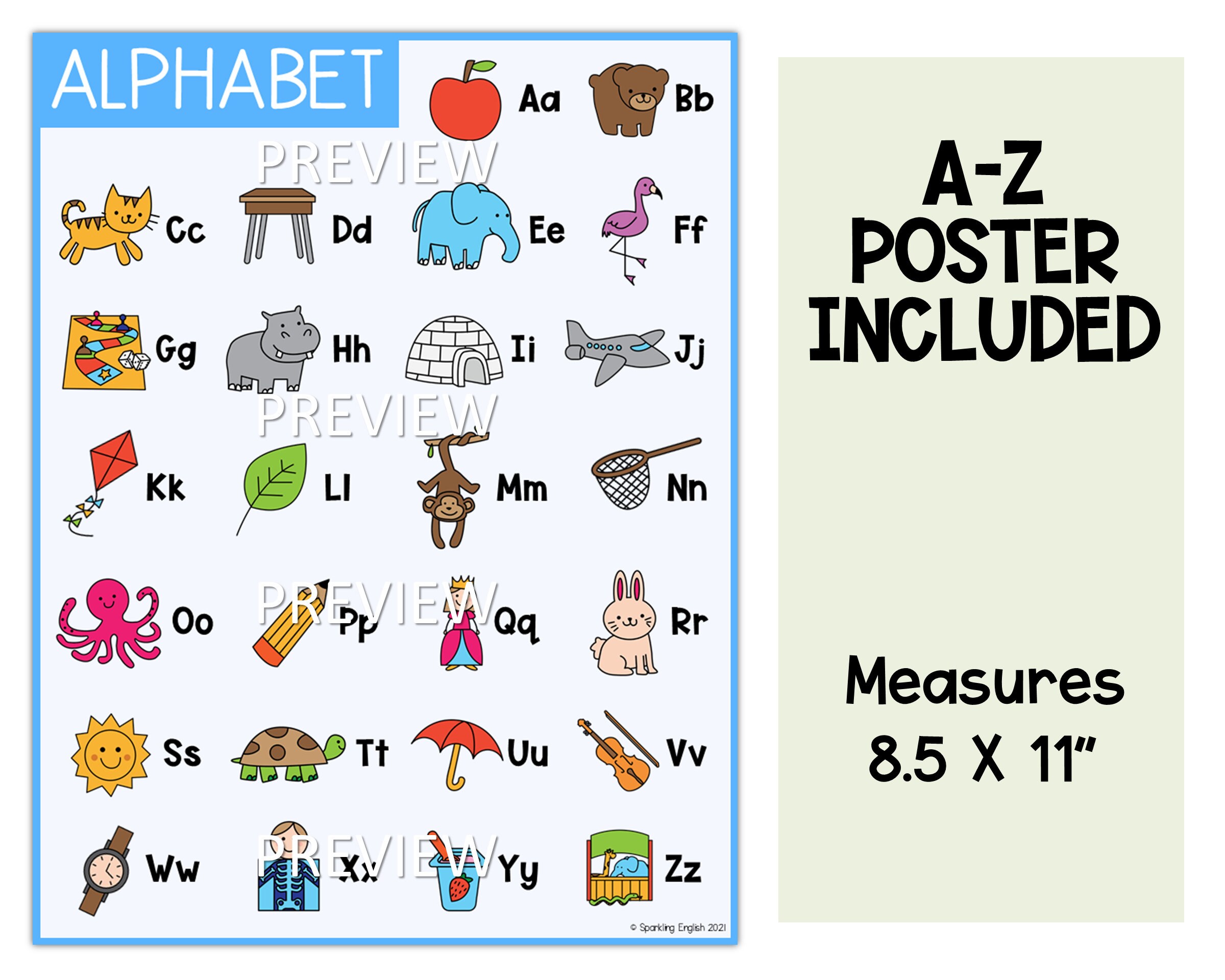 Rainbow Alphabet Posters Bright Pre-k Kindergarten Classroom - Etsy