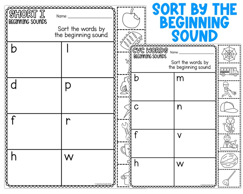 CVC Words Beginning Sounds Worksheets Review CVC Words - Etsy