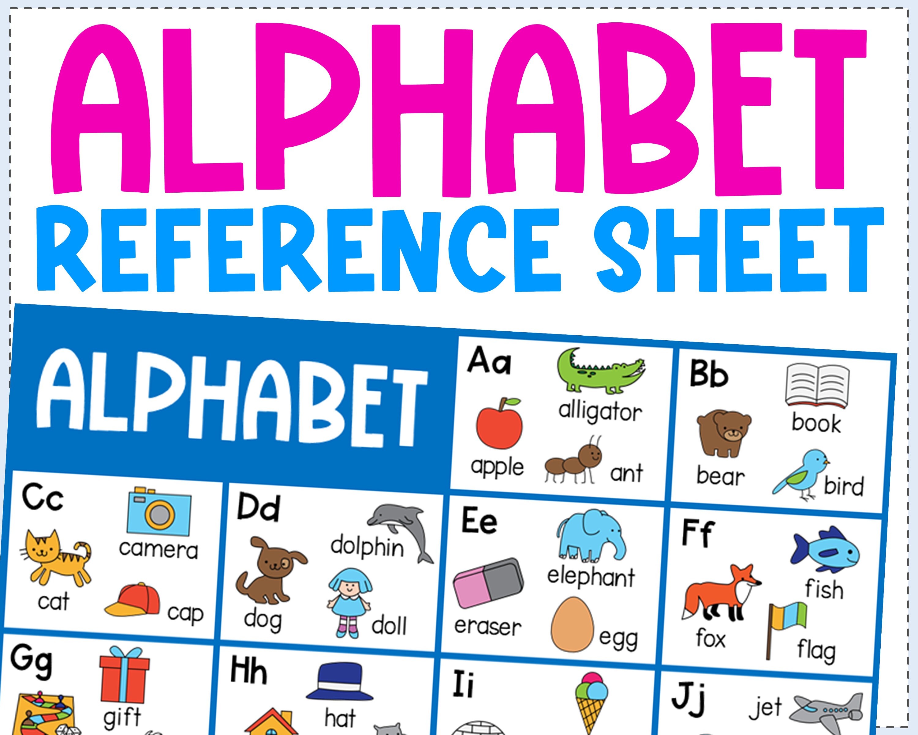 Alphabet Reference Sheet Alphabet Cheat Sheet Poster | Etsy Australia