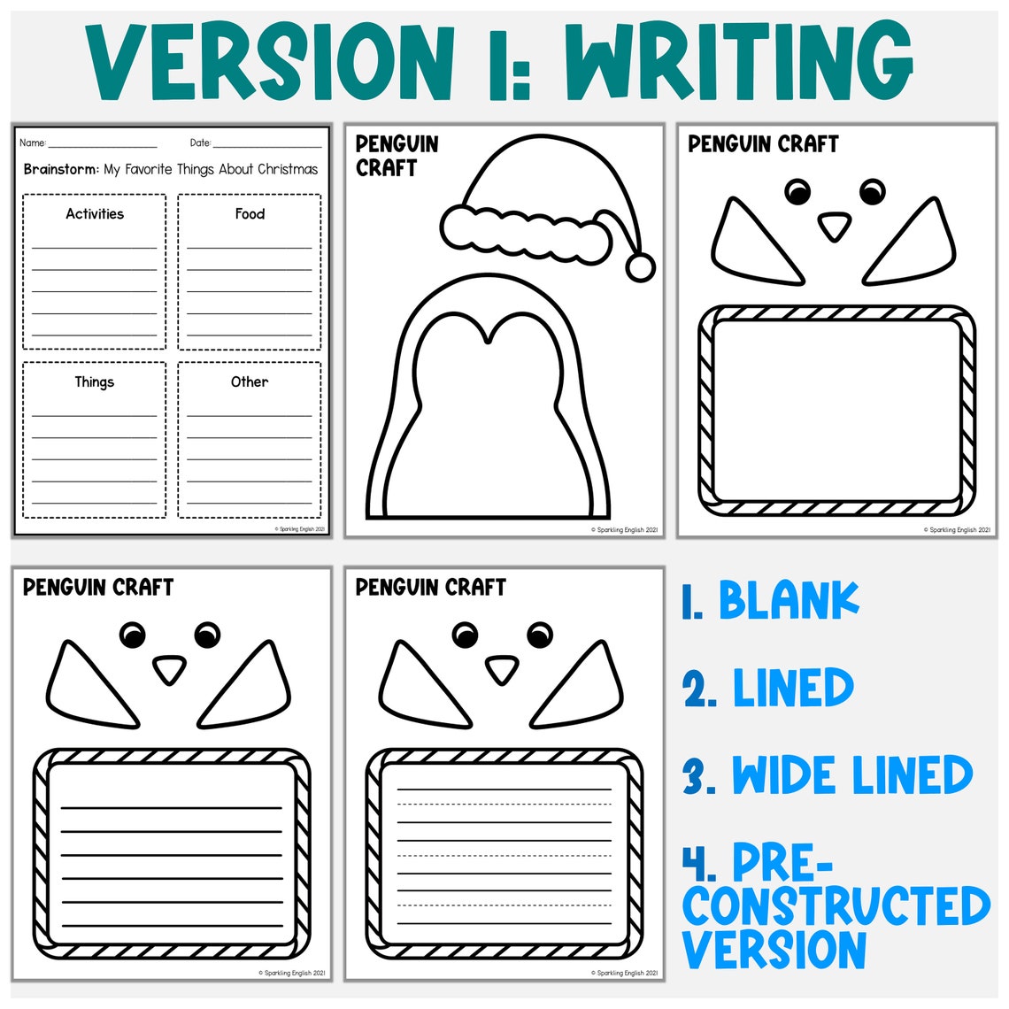 Christmas Penguin Craft Printable Christmas Activity for Kids Hands on ...