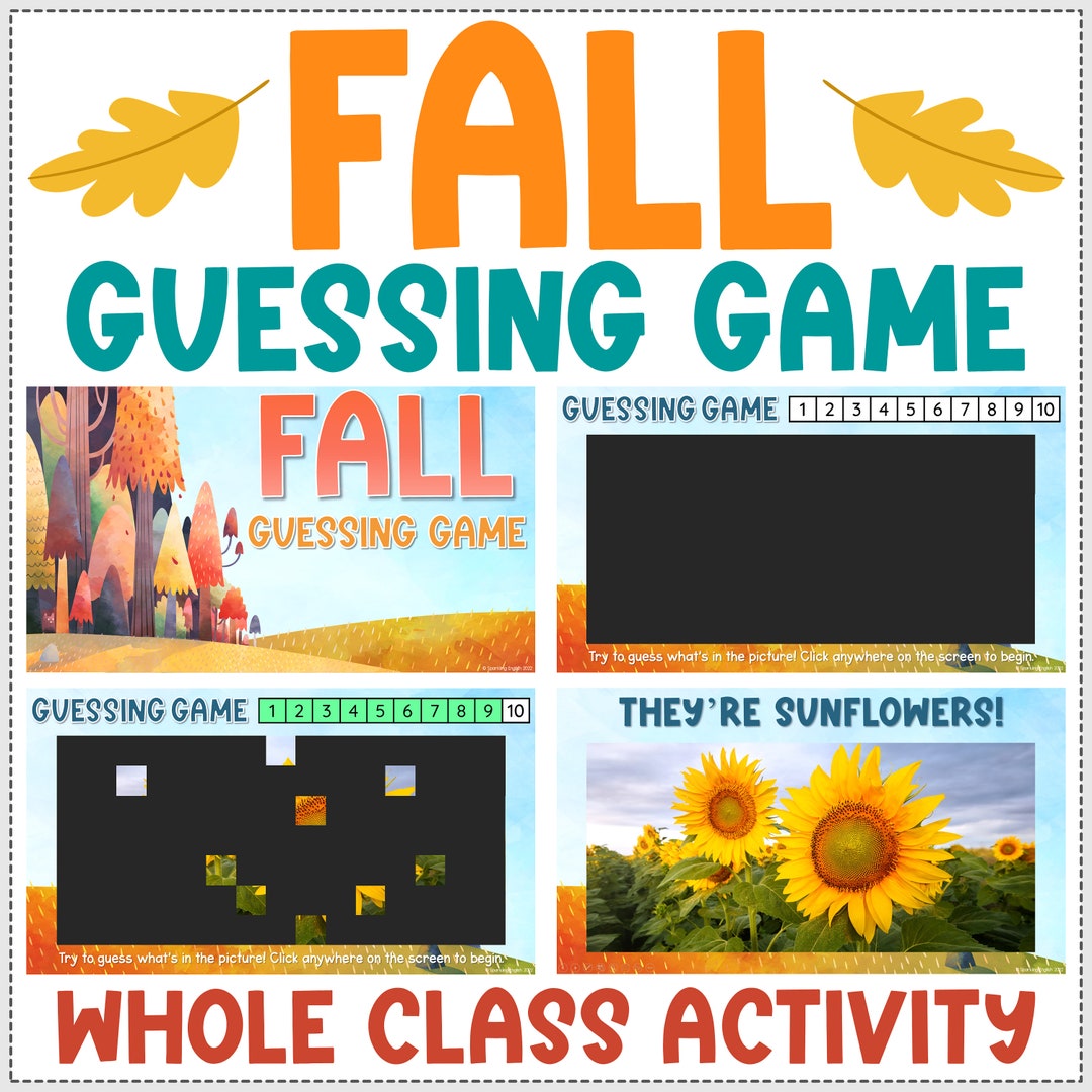 Fall Guess the Picture Guessing Game Fun Friday Brain Break Activity ...