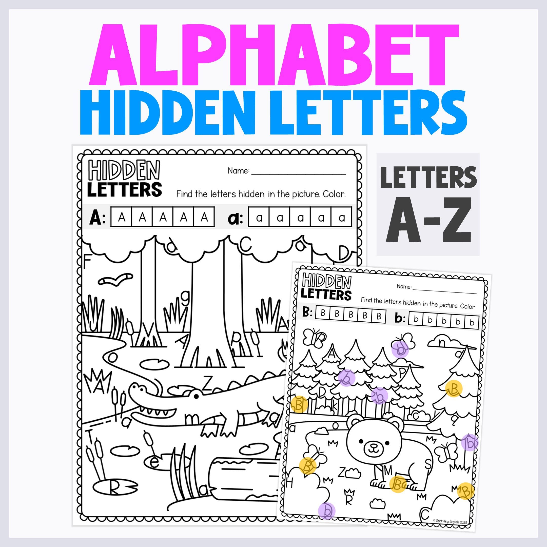 I Spy Alphabet Hidden Pictures | Letter Recognition Printable for Pre-k ...