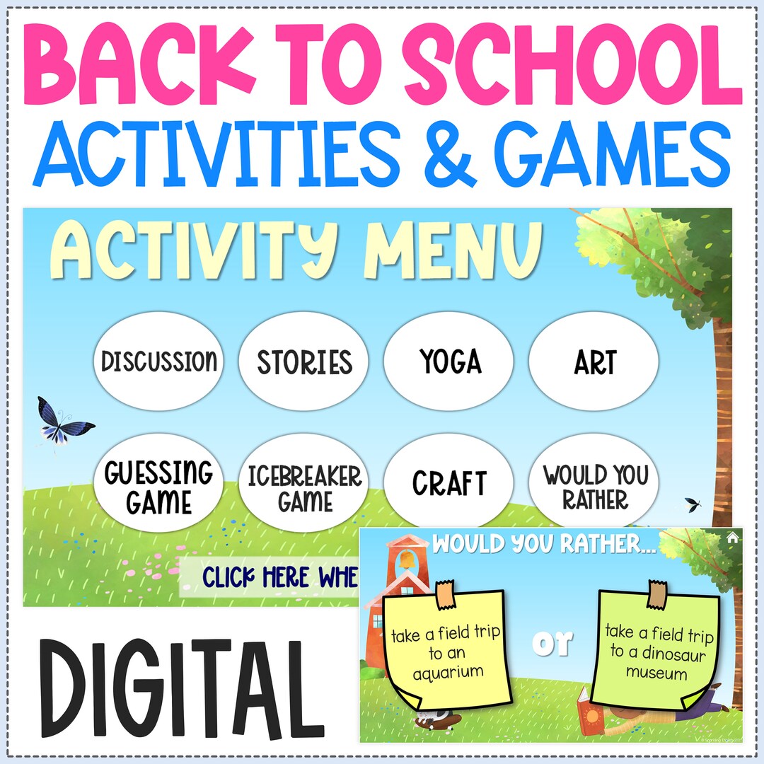 Back to School Activities | Back to School Party | Digital Back to ...