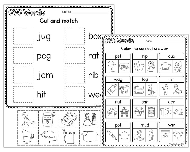 CVC Words Review Bundle CVC Word Families Phonics - Etsy