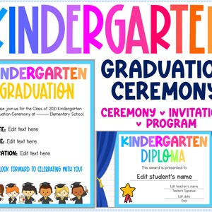 Kindergarten Graduation Ceremony Presentation Invitations - Etsy