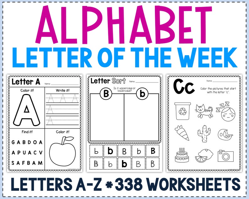 Letter of the Week A to Z Alphabet Curriculum for Pre-K and | Etsy