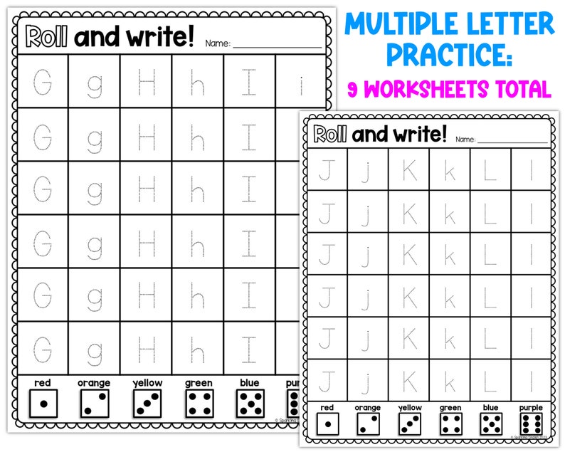 Alphabet Rainbow Roll and Write Alphabet Handwriting - Etsy
