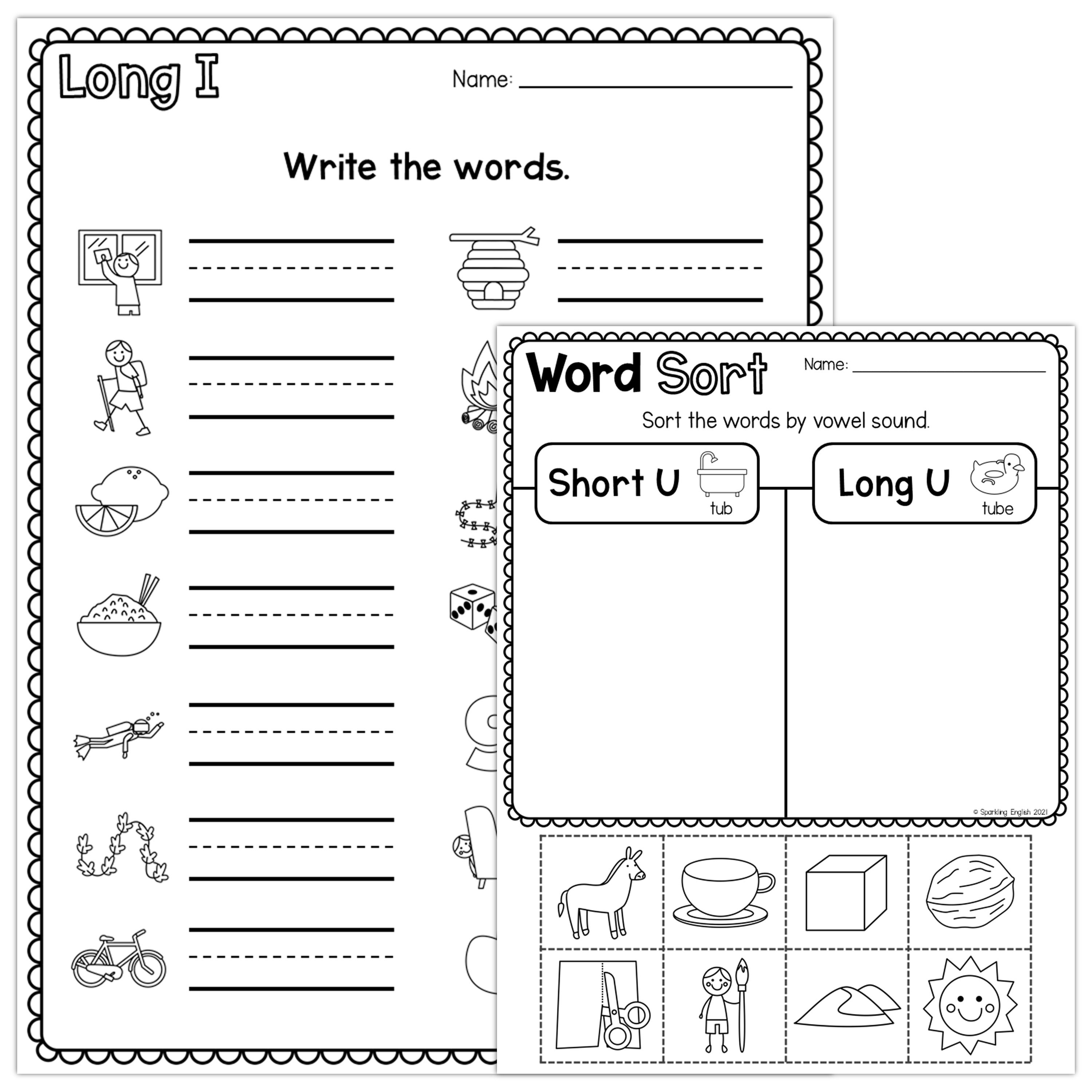 Cvce Word Families BUNDLE | Practice and Review Long Vowels | Long ...