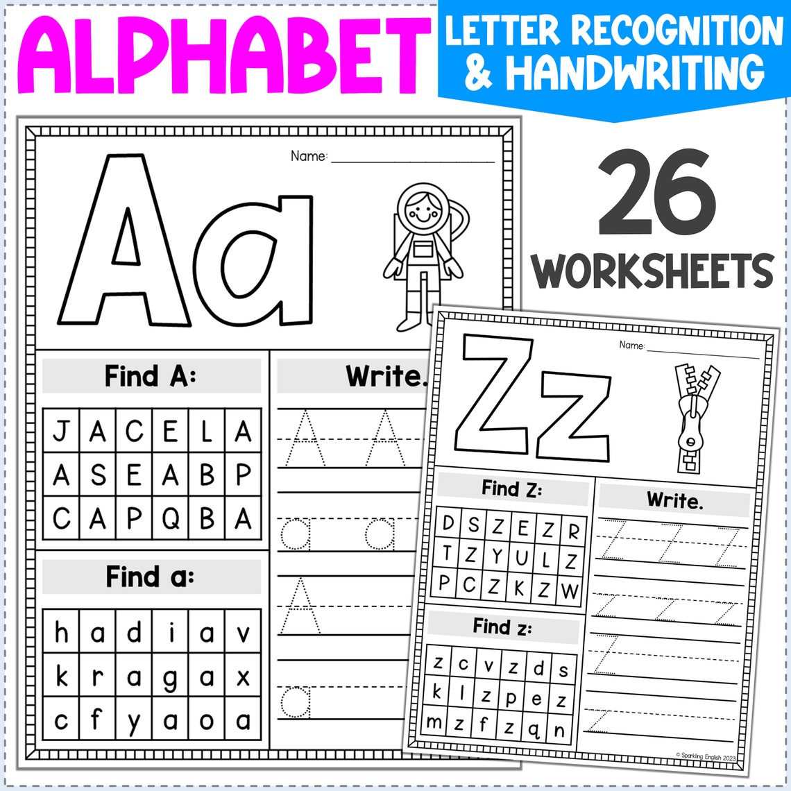Letter Recognition and Handwriting Worksheets | Alphabet Review ...