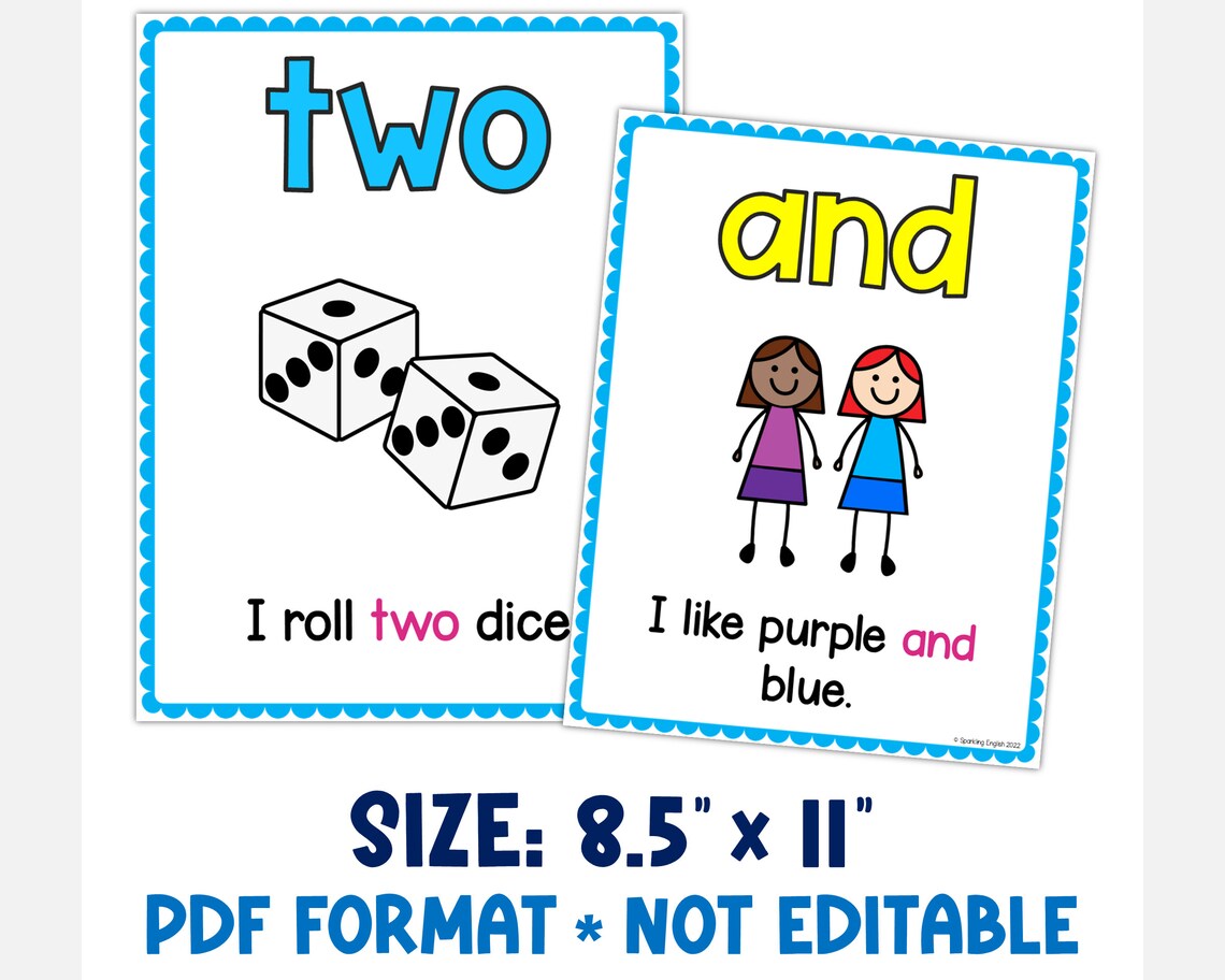 Sight Word Sentence Posters Pre-primer Sight Word Sentence - Etsy