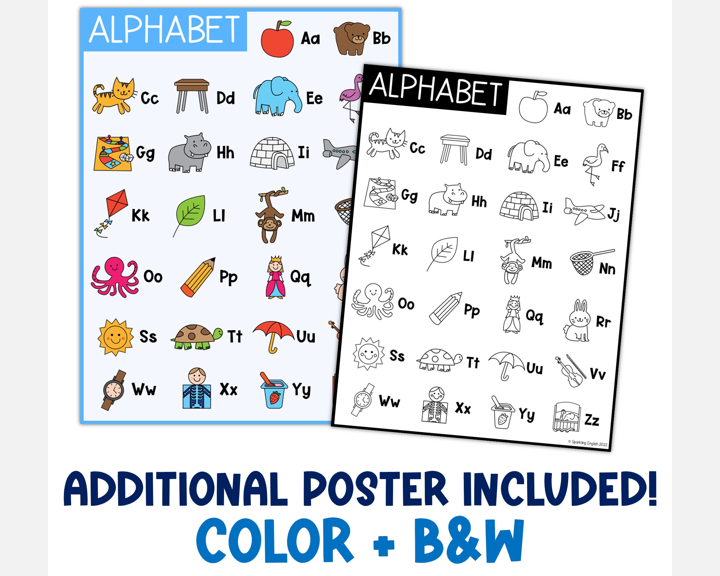 Rainbow Alphabet Posters Bright Pre-k Kindergarten Classroom - Etsy