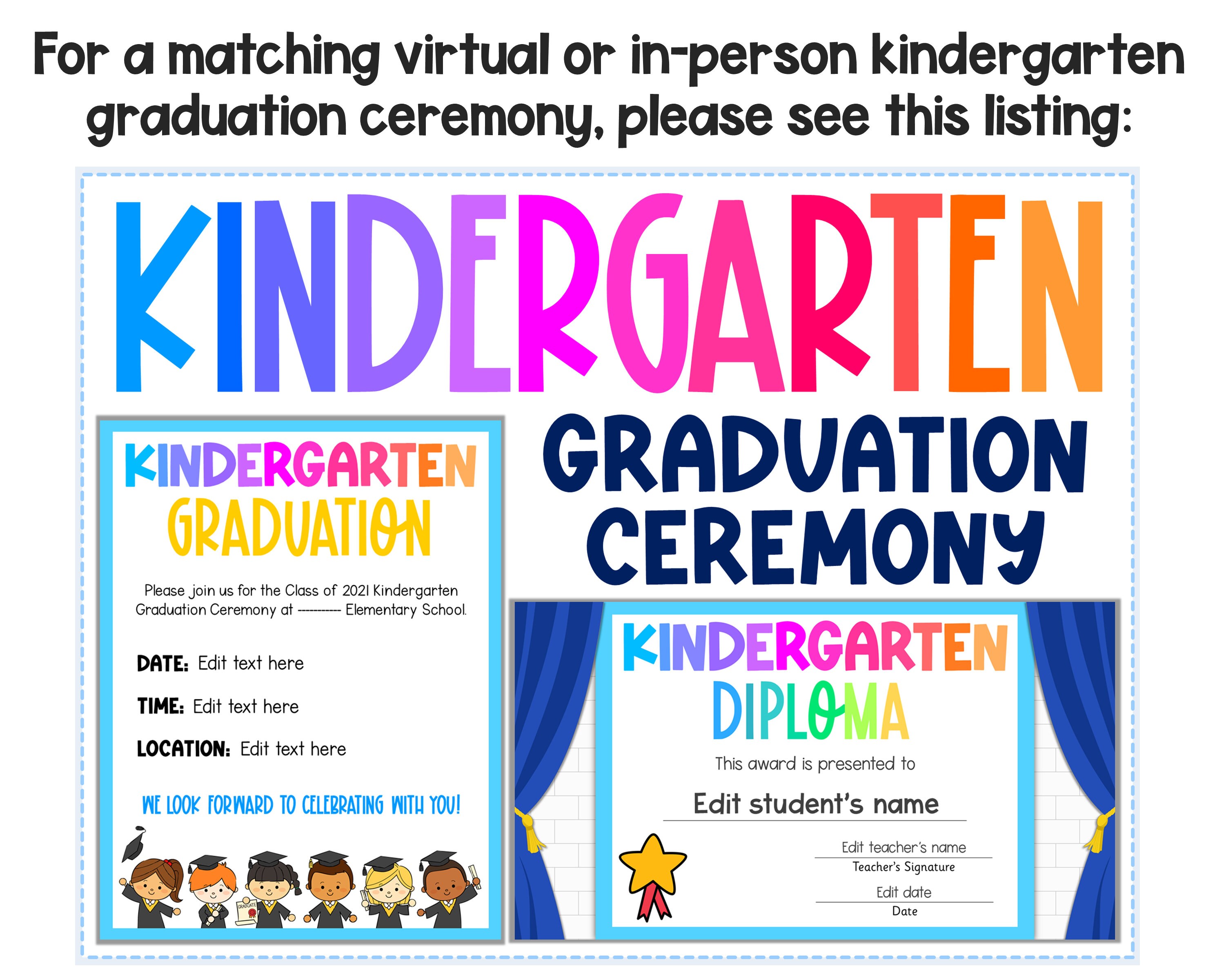 Kindergarten Diploma - End of the Year Award for Kindergarten ...