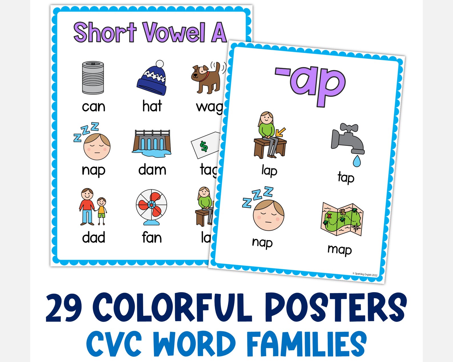 CVC Words Posters Phonics Book or Bulletin Board CVC Words - Etsy
