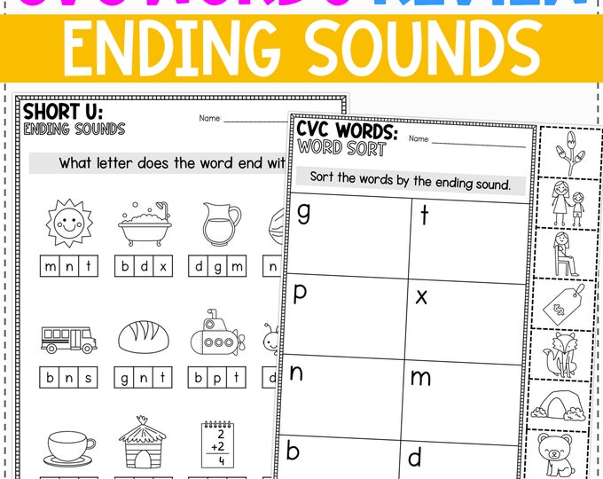 CVC Words Ending Sounds Worksheets - Review CVC Words Worksheets ...