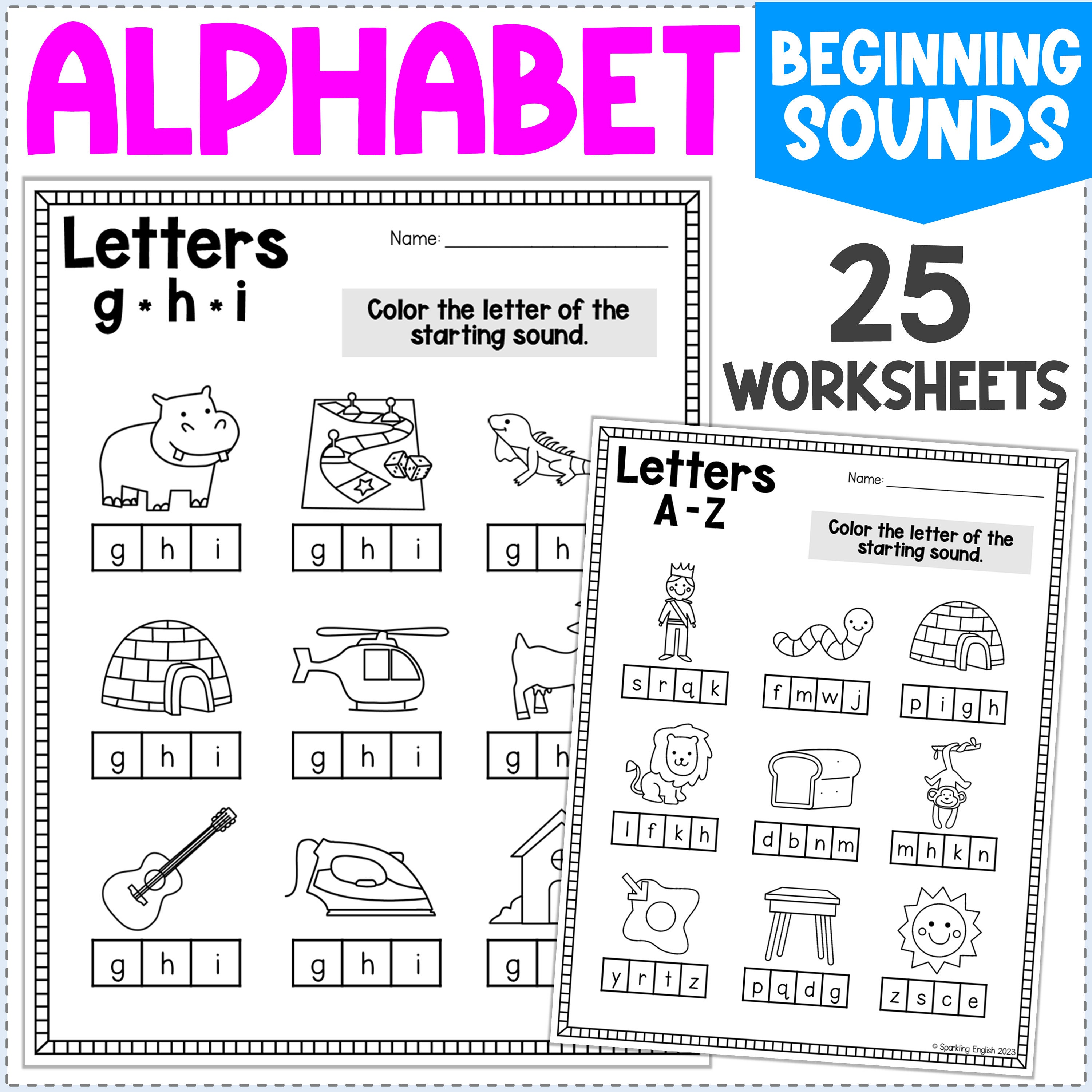 Alphabet Beginning Sounds Worksheets | Alphabet Review | Preschool and ...